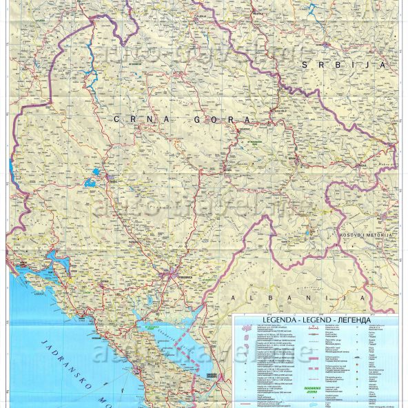 Detailed Map of Montenegro - Auto Travel EN